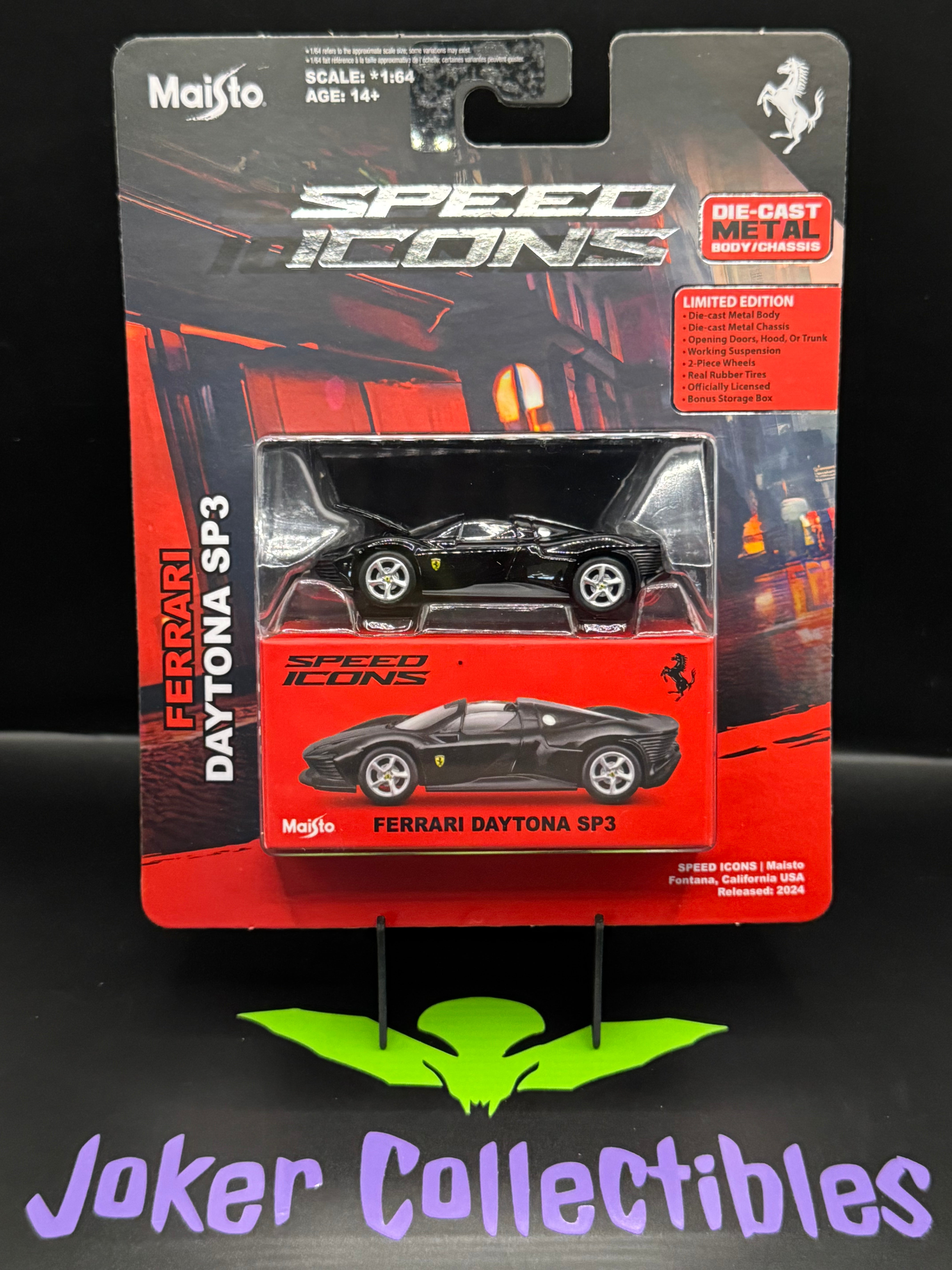 Maisto 1:64 Speed Icons Ferrari Daytona SP3 Black – Joker Collectibles ...