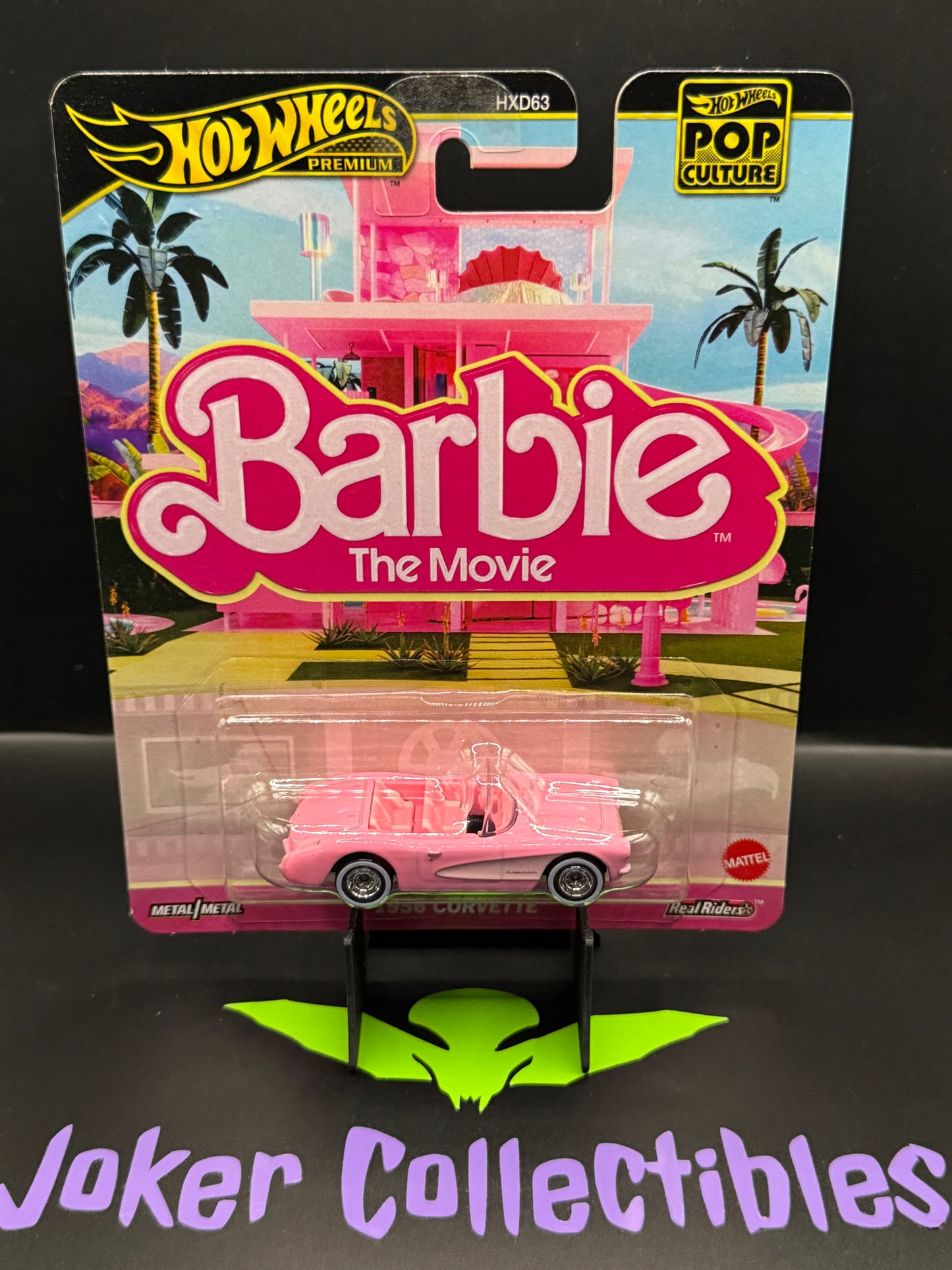 Hot Wheels Premium Pop Culture Barbie the Movie 1956 Corvette Pink ...